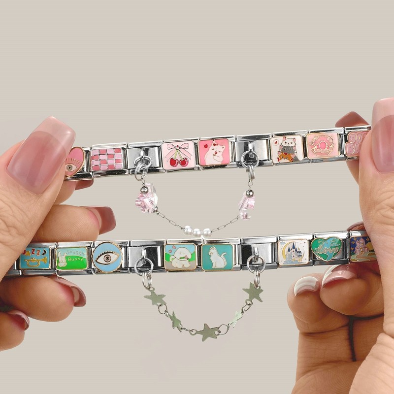 Italian Charm Links For Bracelets Fit 9mm Stainless Steel Bracelet Diy ...