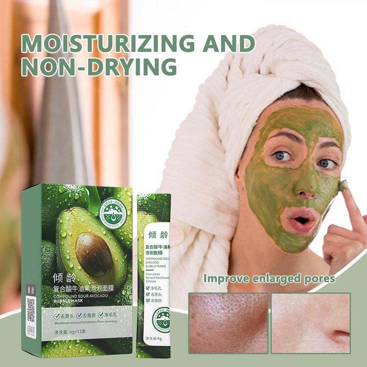 Avocado Bubble Mask Deep Cleansing Self-foaming Mask Shrinking Pores ...