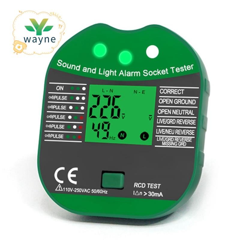 Digital Display Buzzing Socket Tester Voltage RCD Test Smart Detector ...