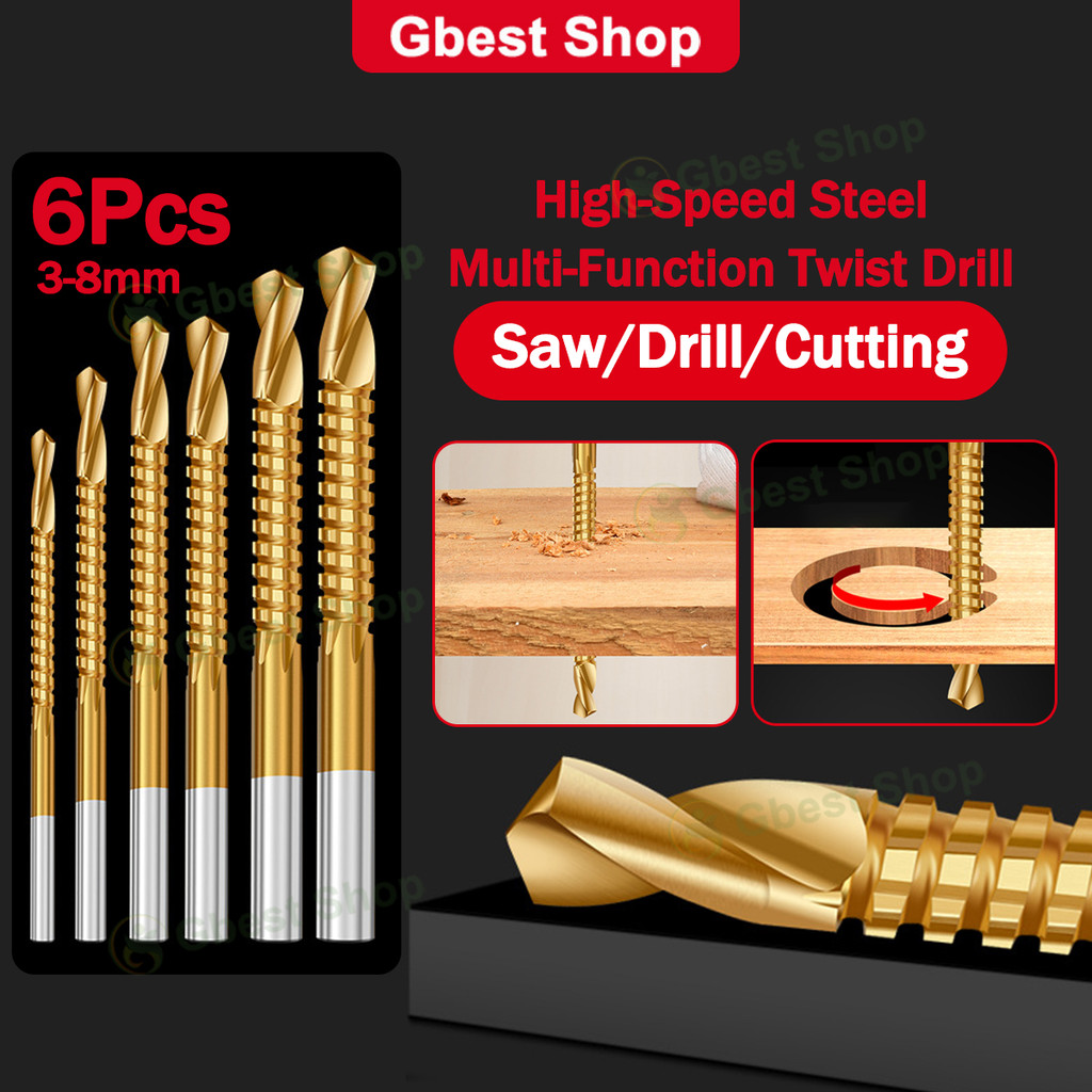 3-8mm HSS Twist Drill Bit Set Saw Drill Cutting Fully Grind hole drill ...