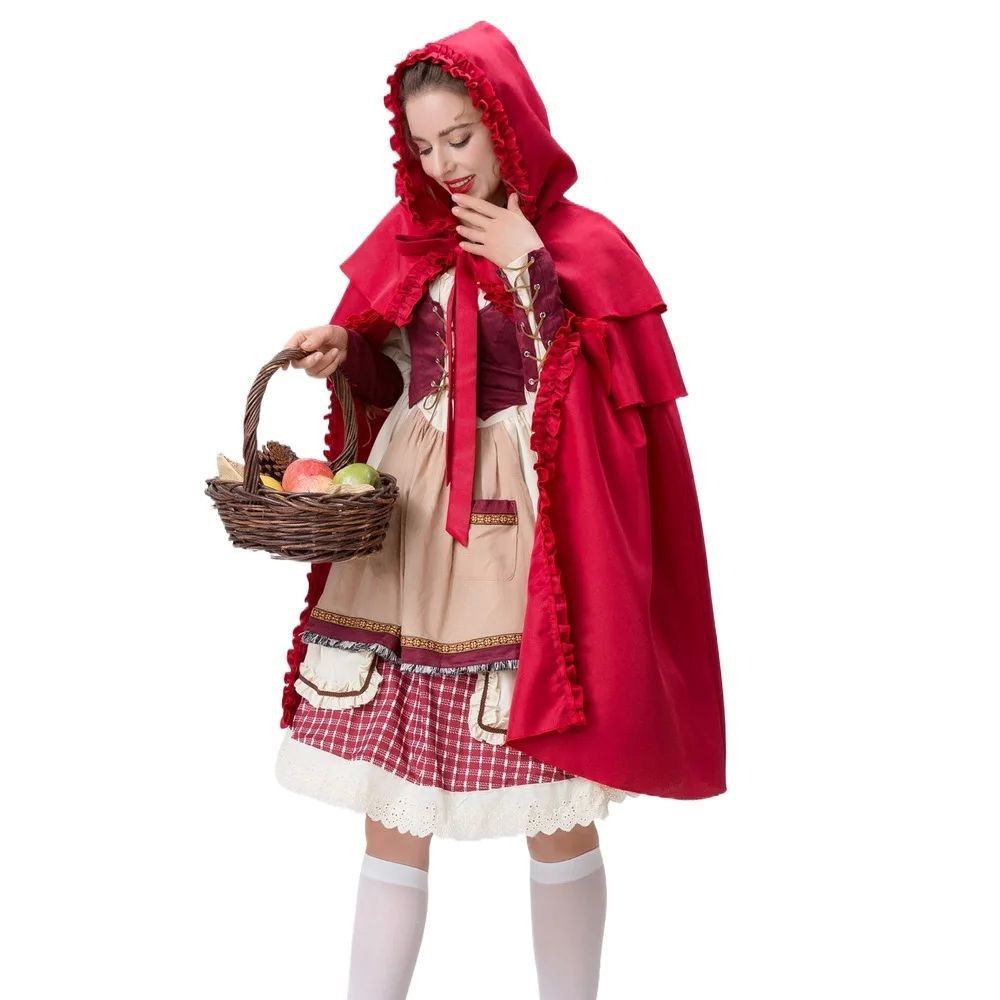 Halloween Adult Rural Little Red Riding Hood Stage Play Costume ...