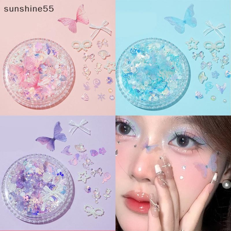 Sun Butterfly Tear Diamond Face Sticker Sparkling Diamond Water ...