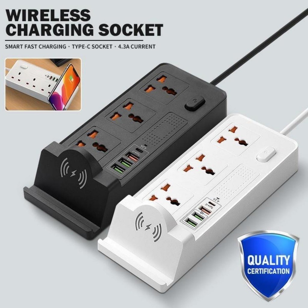 Multi-function Power Strip Fast Charging Power Socket UK Plug & 2M Cord ...