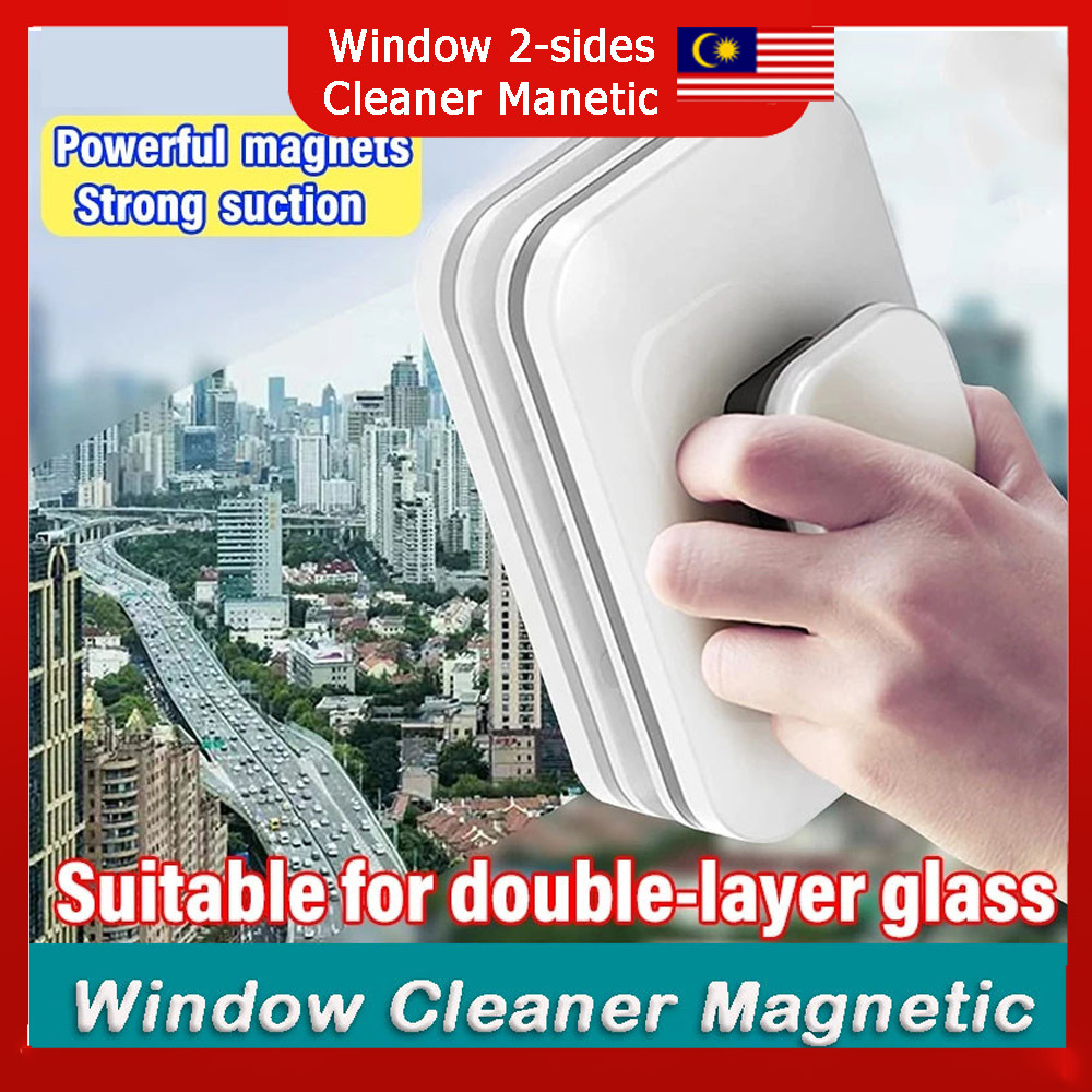 Double side Magnetic window glass cleaner擦玻璃神器Glass Wash Wiper Brush ...
