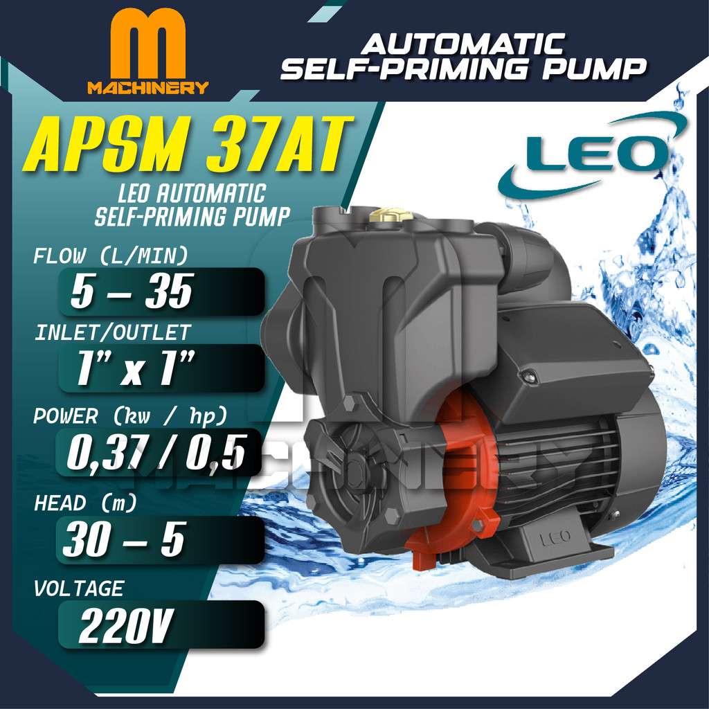 M.Machinery LEO APSM 37AT (220V) Automatic Self-Priming Pump | Water ...