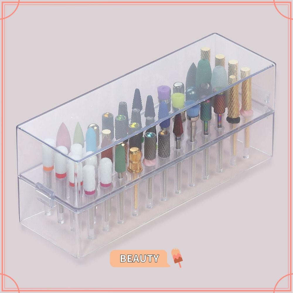 BEAUTYONE Manicure Container, 30/48 Holes Dustproof Nail Drill Bits ...