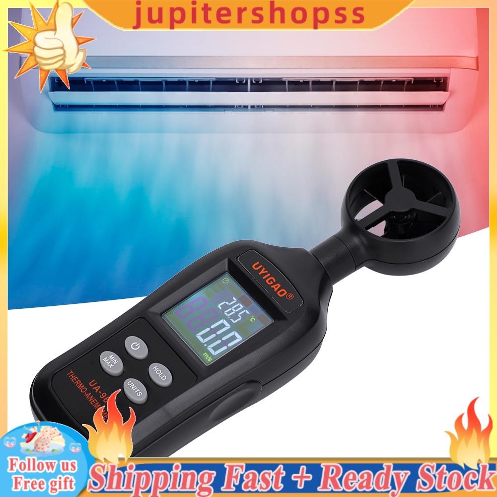 Jupitershopss UA965 Hand‑Held Anemometer Digital Wind Speed Meter ...