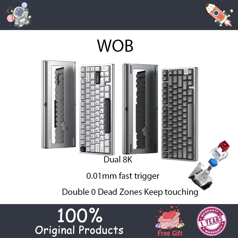 WOB Rainy75RT CNC Aluminum RGB0.01 Dual 0 Dead Zone Gaming Magnetic ...