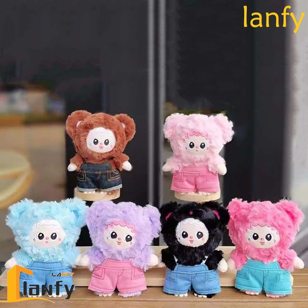 LANFY Cartoon Plush Pendant, Jeans Rompers Pop Mart Baby Three Plush ...