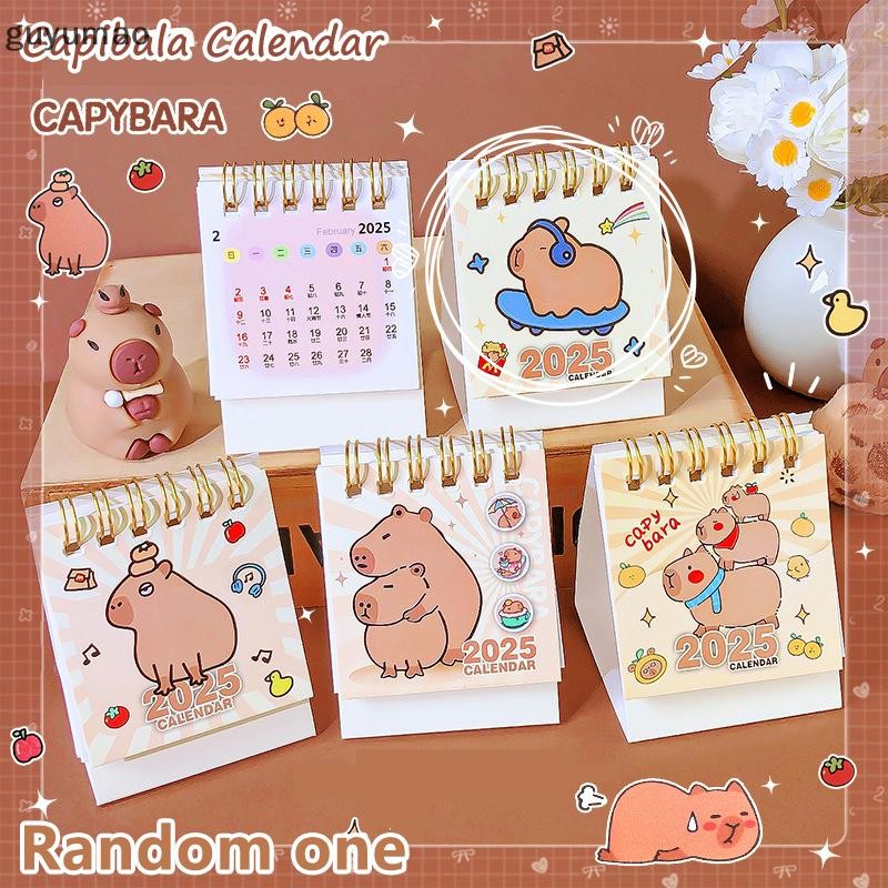 guyumao Random One 2025 Cute Capybara Mini Compact Calendar Creative ...