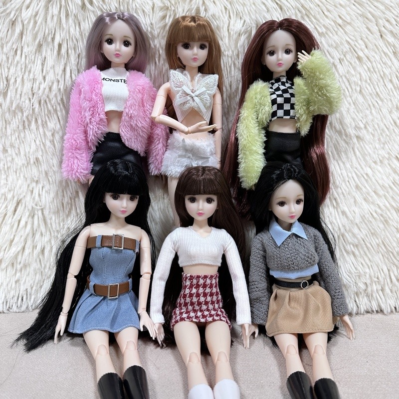 30CM Doll and Clothing Set DIY Dress Up Toy Hinged Doll Birthday Gift ...