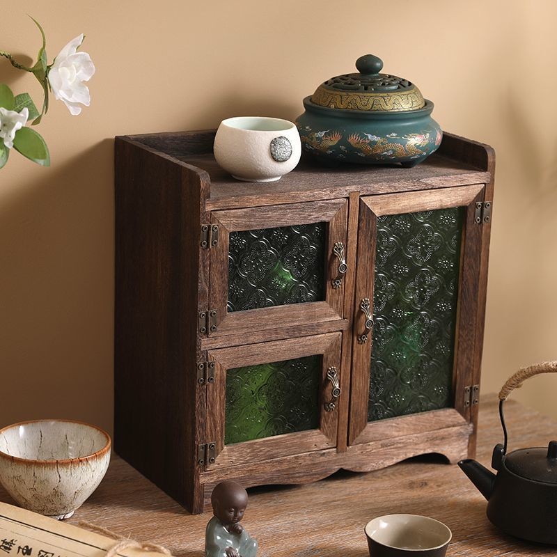 Desktop Storage Cabinet Solid Wood Small Cabinet Drawer Cabinet Desktop ...