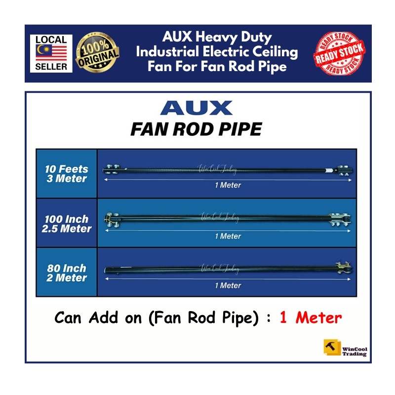 [ADD ON ITEMS] Ceiling Rod & Remote Control AUX Heavy Duty Industrial ...