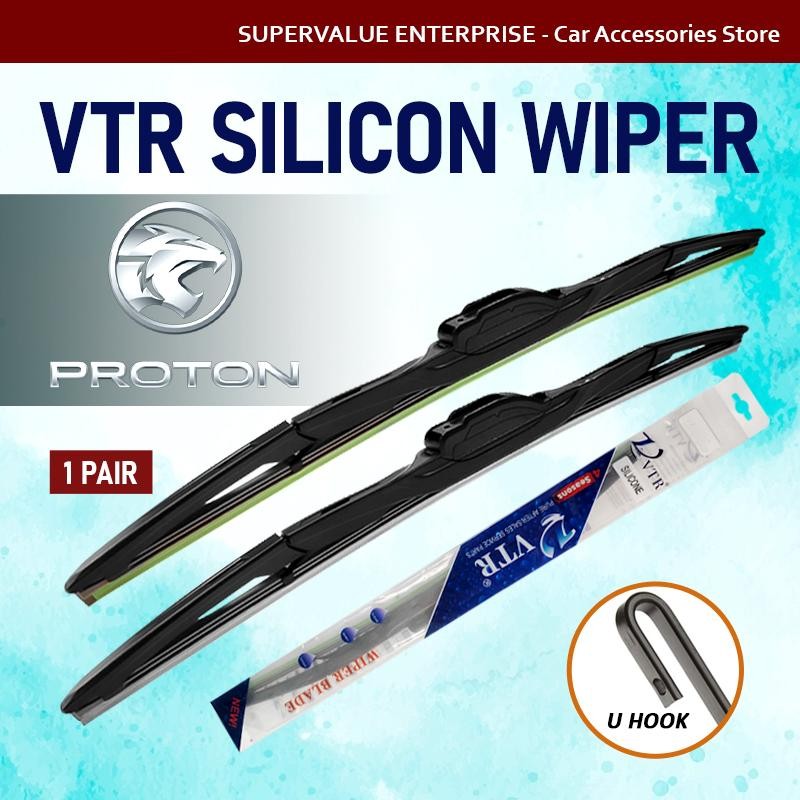 1 pair PROTON Silicone Wiper VTR wiper Wira Saga Iswara BLM Waja Gen2 Persona | Shopee Malaysia