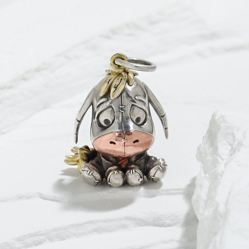 Original Bear Necklace Cute Cartoon 925 Silver Eeyore Donkey Pendant ...
