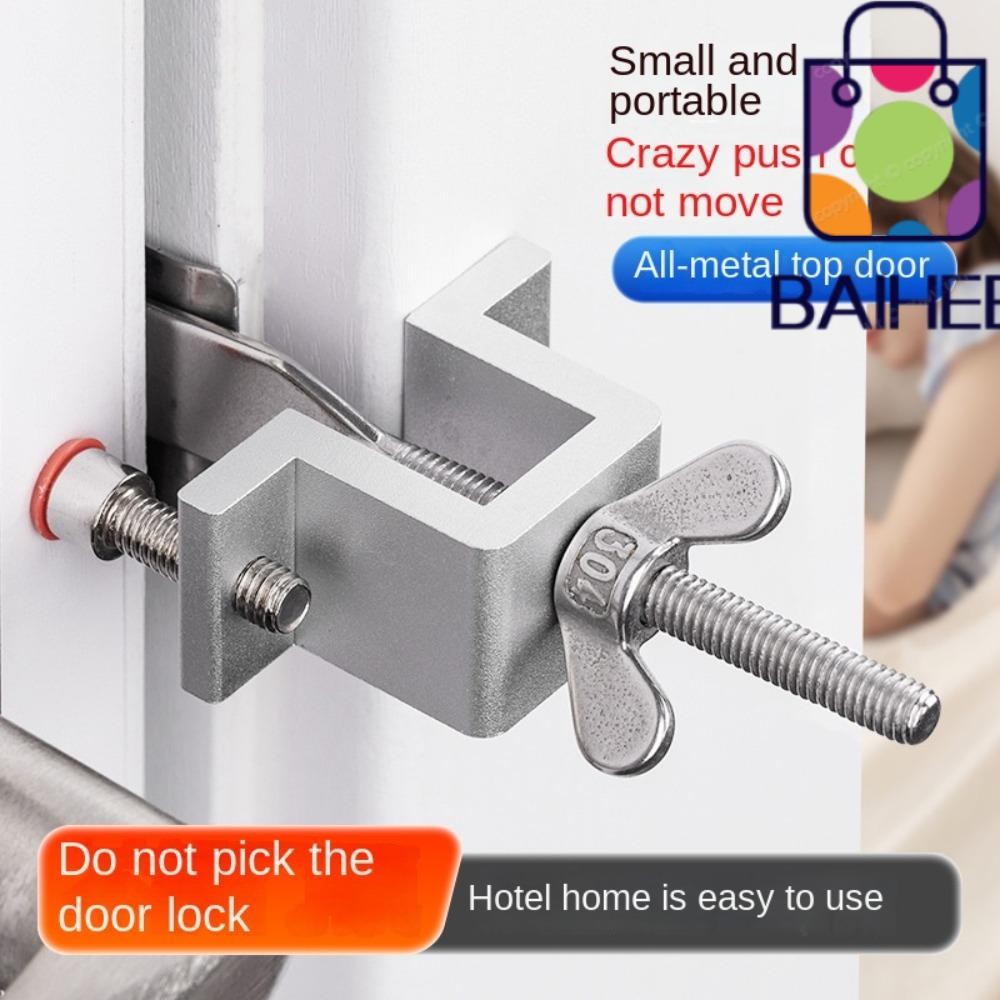 BAIHEE Safety Door Lock, Stainless Steel Anti Theft Door Stopper Lock ...