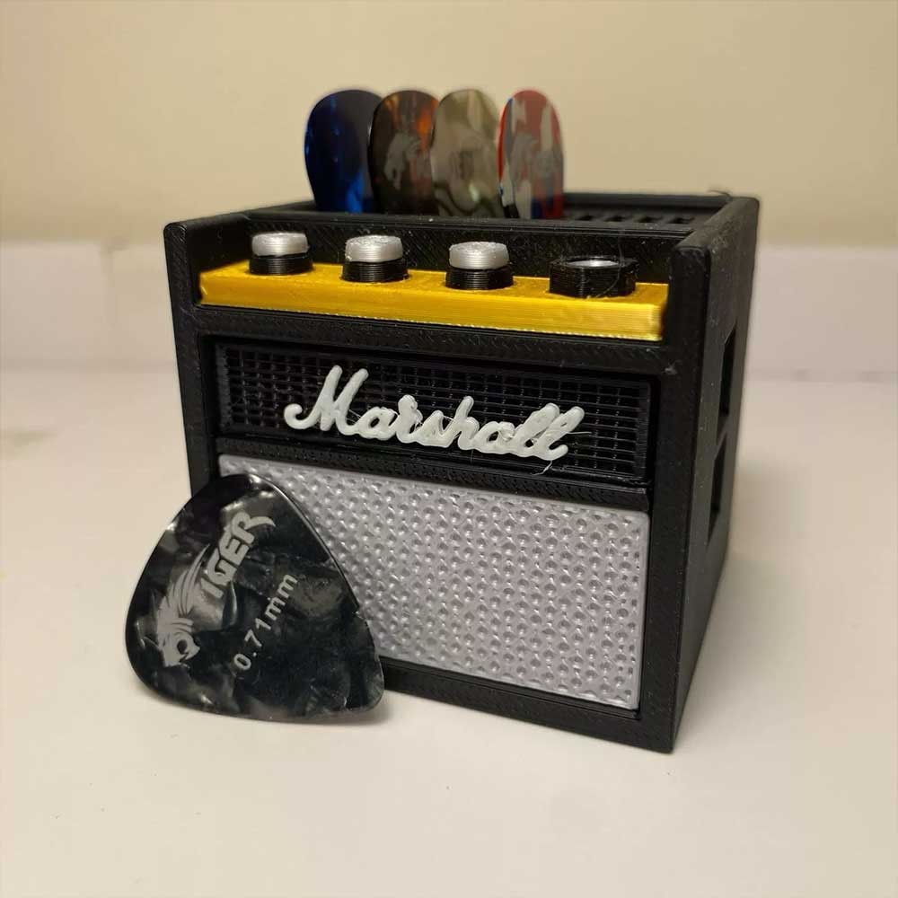 Guitar Picks Holder 3D Printed Amp Speaker Guitar Pick Holder Box ...