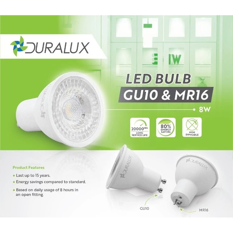 DURALUX 8 Watt 240V LED MR16 & GU10 LED Bulb 6500K Daylight / 4000K ...