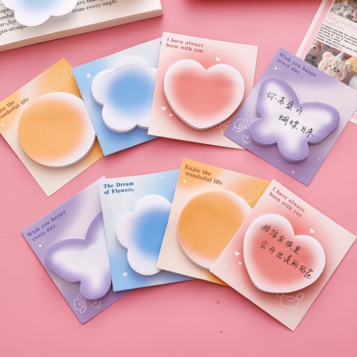 30 Pcs Heart Love Shape Sticky Notes Cute Memo Sticky Note Self Stick ...