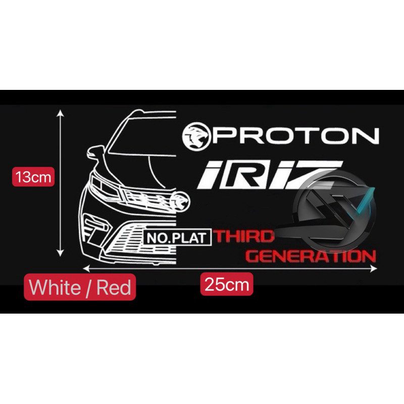 (Ready Stock) S1307# Proton Iriz third generation Car Vinyl Decal ...