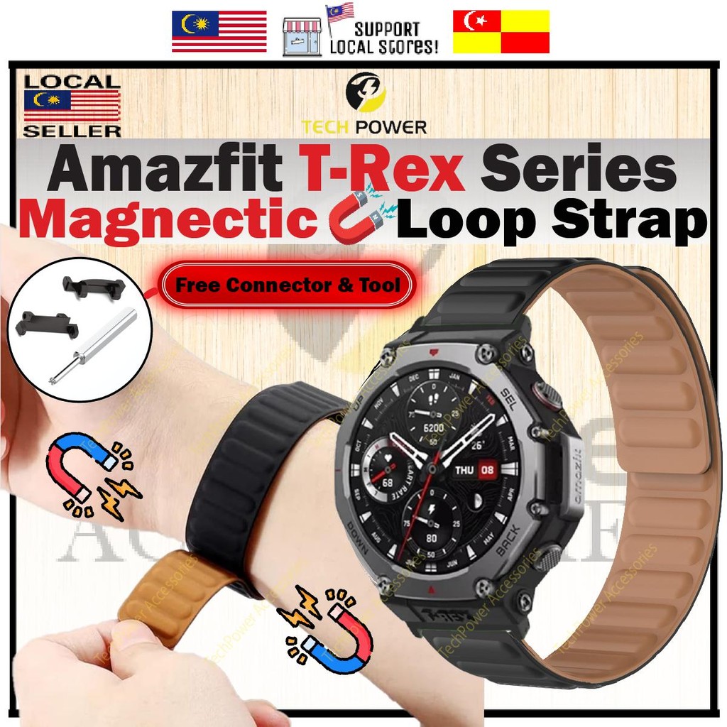 Amazfit T-Rex 3 /Amazfit T-Rex 2 Strap Magnetic Loop Strap, Tali Jam ...