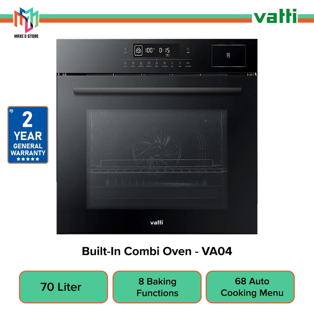 Vatti VA04 70L Build-in Combi Oven with Steam Functions, 8 Baking Mode ...