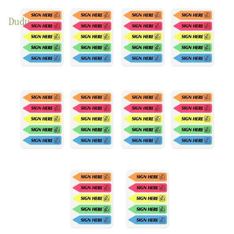 Dudu Sign Here Stickers for Office School Annotating Books Notary Books ...