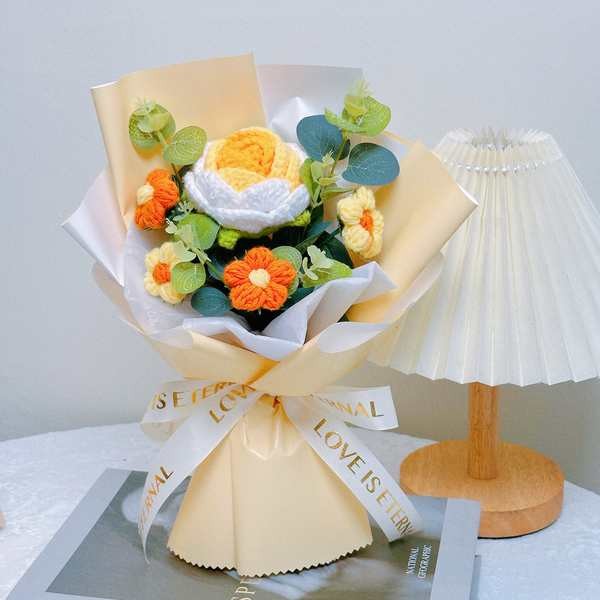 bunga crochet bouquet crochet bouquet crochet flower Bouquet rajutan ...