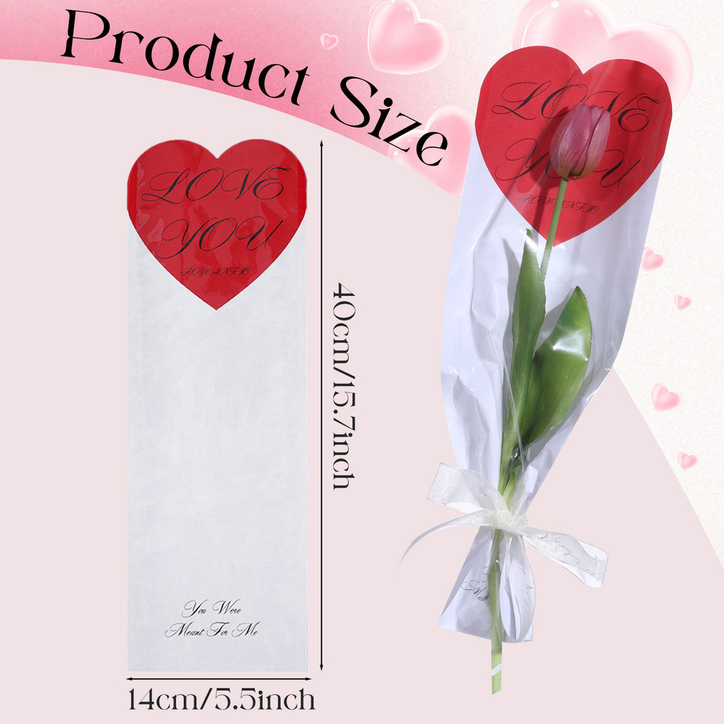 20PCS/Pack Rose Sleeves Flower Wrapping Bag Bouquet Packaging Bags ...