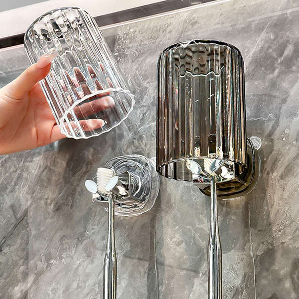 toothbrush holder wall toothbrush holder Cawan sedutan, berus gigi, rak ...