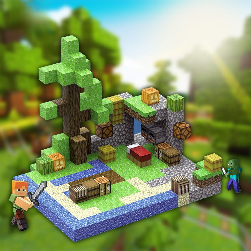 Mc MINECRAF Magnetic Building Block Set Puzzle Assembling Building ...