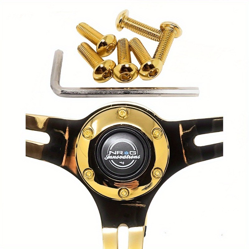 PERFORMANCE LAB GOLD STEERING WHEEL SCREWS FLAT BOTTOM ROUND TOP ...