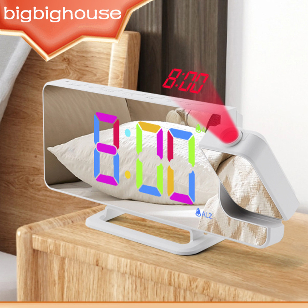 USB Charging Port RGB Projection Clock For Easy Charging LED Large ...