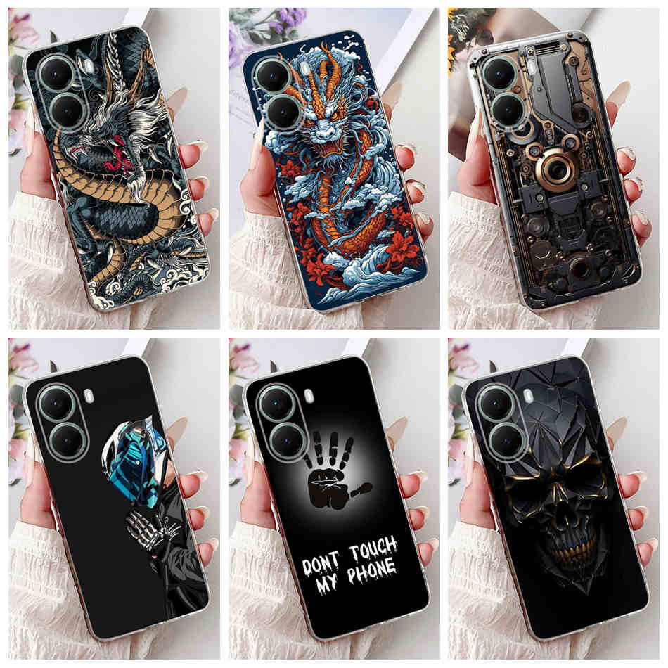 For Xiaomi Poco X7 Pro PocoX7 Cool Dragon Metal Style Pattern Phone ...