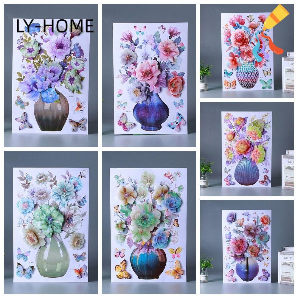 LY-HOME Fridge Stickers, Flower Pattern PVC Wall Sticker, Classical ...
