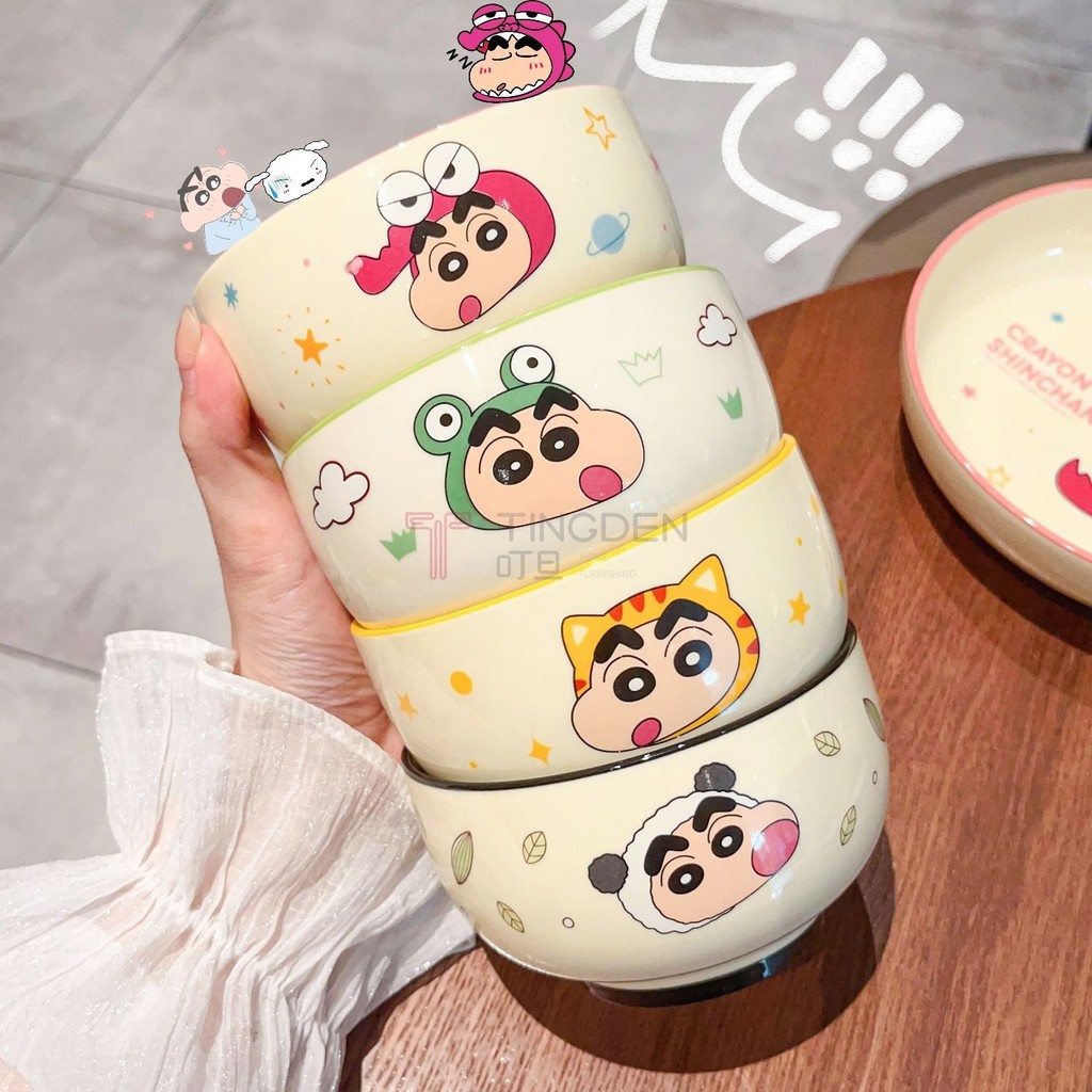 Crayon Shin-Chan Ceramic Household Rice Bowl Cartoon Cute Children Rice ...