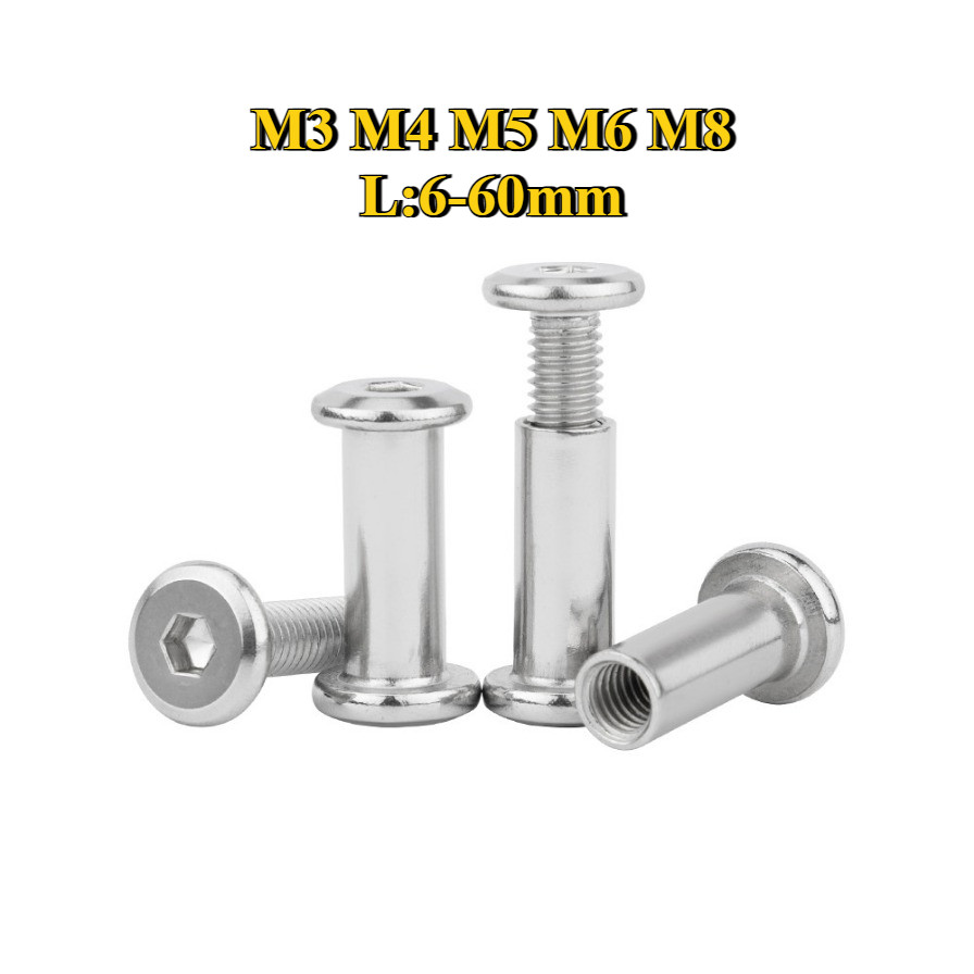 304 Stainless Steel Hexagon Socket Child Female Pair Locking Screw Butt ...