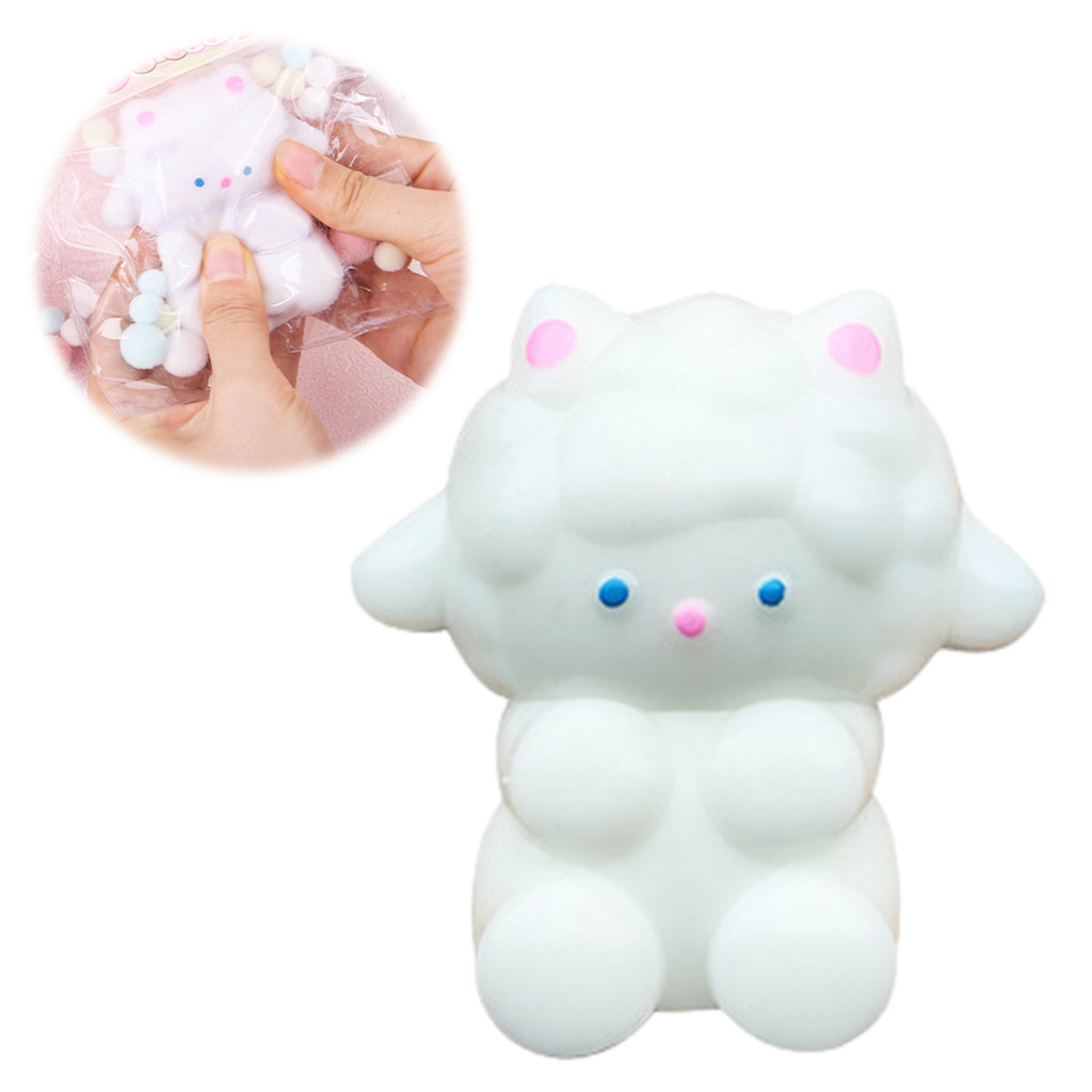 Lingoer| White Sheep Toy Squeeze Toy Soft Stress Relief Toy for Kids ...