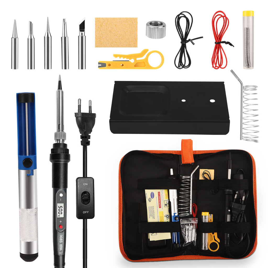 GMMA Soldering Iron Set 80 W LCD adjustable temperature with on/off ...