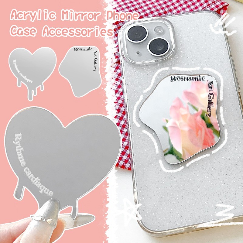 Phone Case Glass Lens - Acrylic Phone Love Mirror Sticker - Cellphone ...