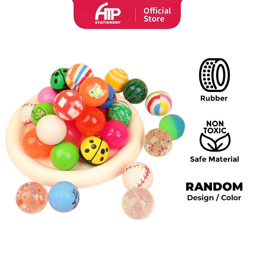 Classic Rubber Bouncy Ball Toys Creativity Traditional Cartoon Floating ...