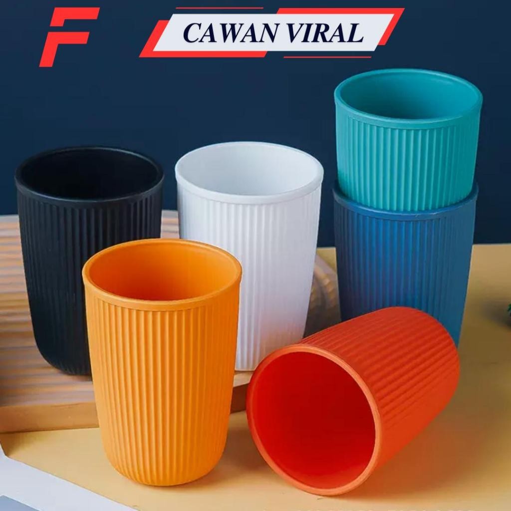 【HARGA BORONG 】320ML Premium Cup Cawan Plastic tebal Viral Cawan Berkualiti water Cup Wheat ...