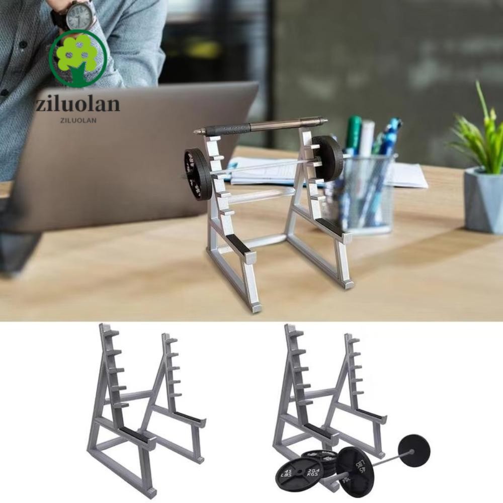 ZILUOLAN Barbell Rack Pen Holder, Gym Theme Metal Desk Pen Organizer ...