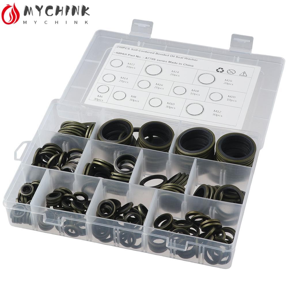 CHINK Bonded Seal Washer, 11 Metric Sizes M6-M26 Sealing Washer, High Quality Self-Centred ...