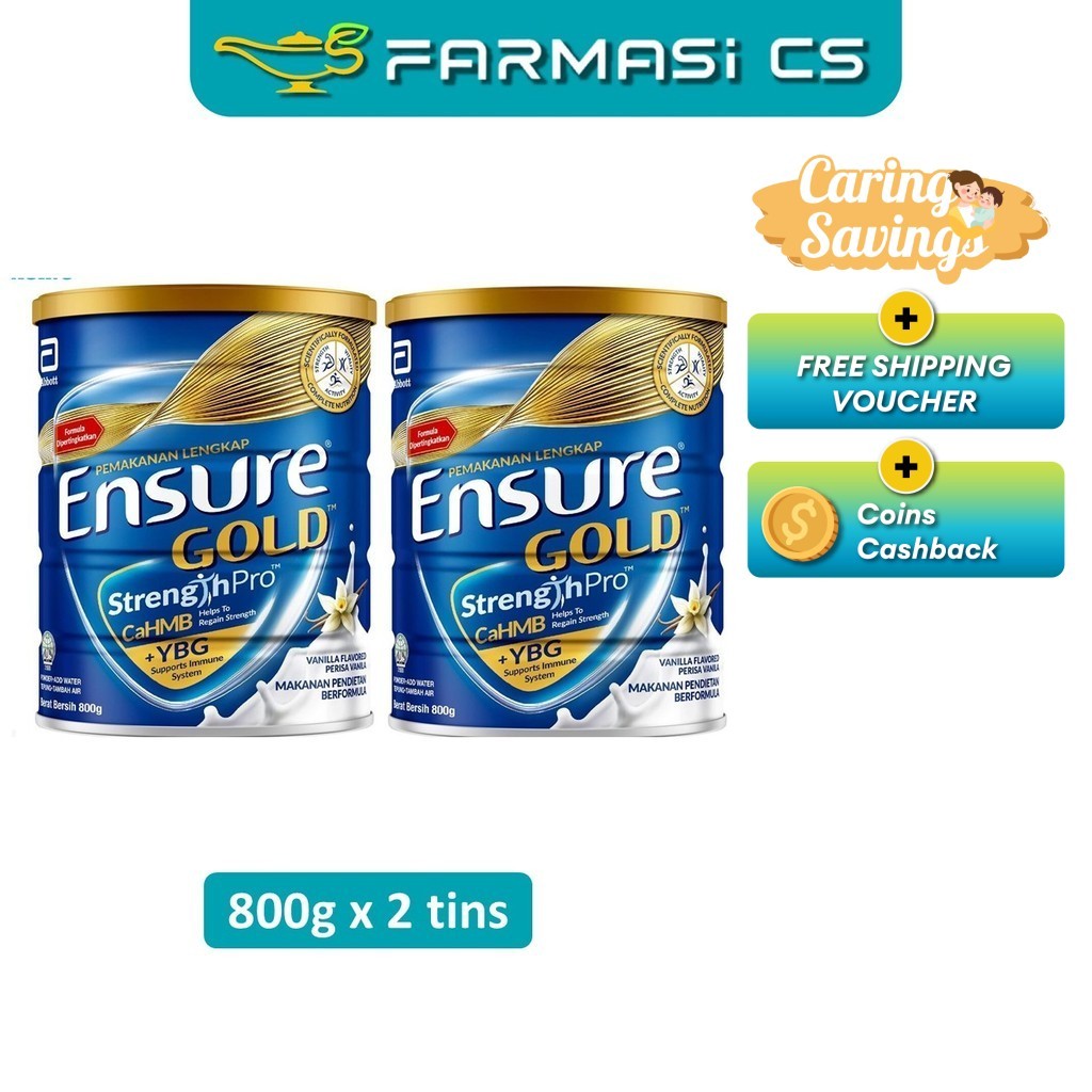 Abbott Ensure Gold Vanilla 800g x 2 tins EXP:06/2026 [ NEW PACKAGING ...