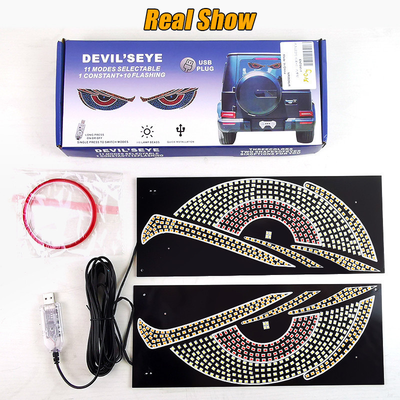 【Ship in 12h】2Pcs Devil Eye Led Lights for Truck/Car Usb Charge 3 ...