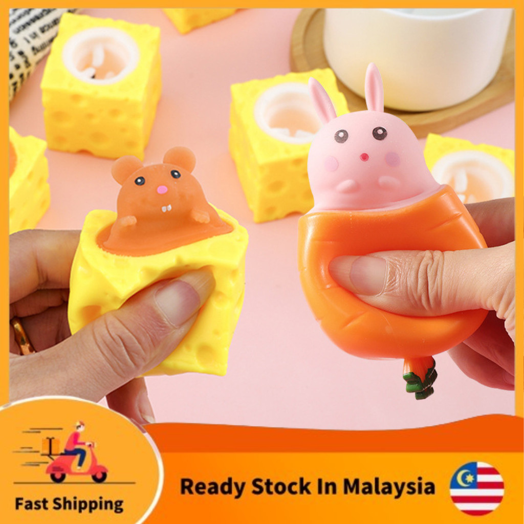 Mainan Squishy Carrot Rabbit Cup Squeeze Toys Cute Cartoon Stress ...
