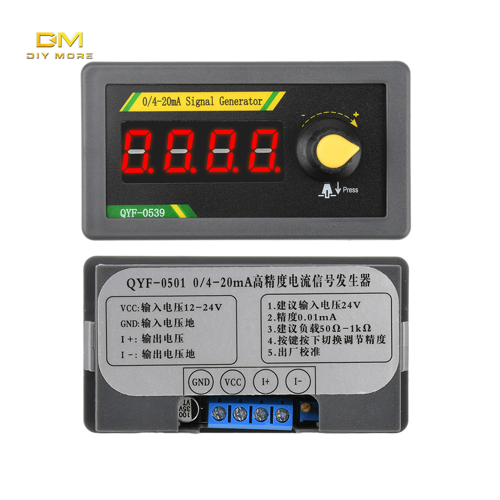 DIYMORE DC 12-24V Four-Digit Current Analog Signal Generator Sensor PLC Debugging Signal ...