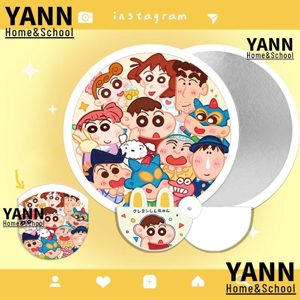 YANN Kuromi Round Fan, with Storage Bag Folding Mini Shrink Fan, Crayon ...