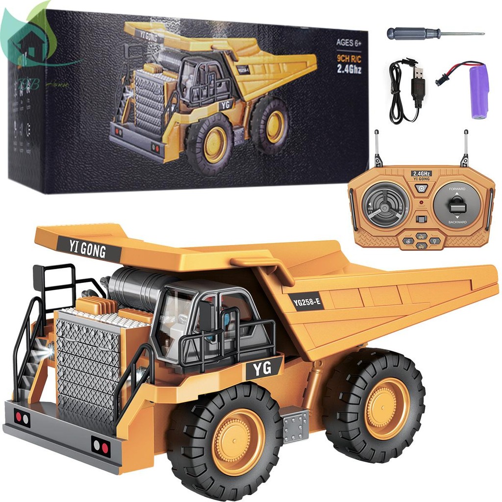 RC Dump Truck Toy 1/24 Scales 9 Channel High Simulation Construction ...